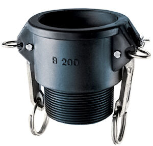 PP-2-B 2 Type B Cam and Groove Female x 2 Male NPT-Polypropylene ...